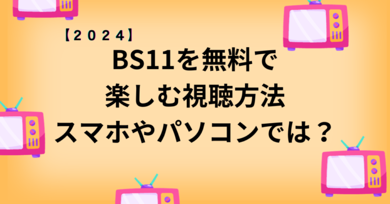 【2024】BS11を無料で楽しむ視聴方法：スマホやパソコンでは？ | ソラむぎBLOG